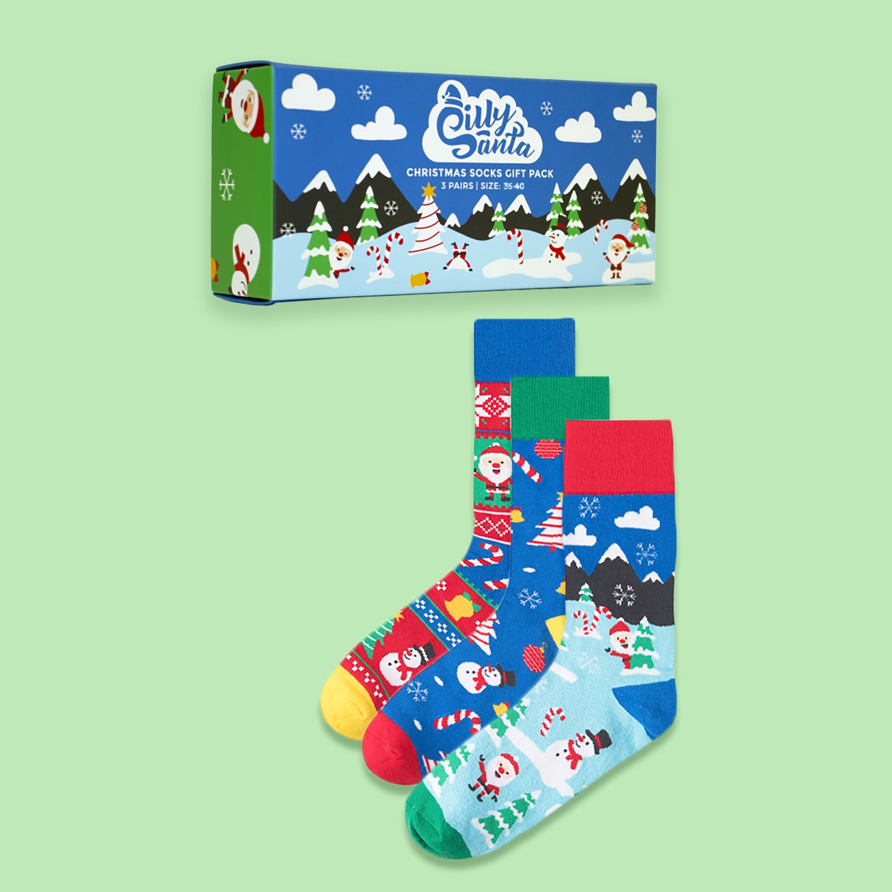 Christmas Socks Gift Box (3-pack) – SillySanta.com